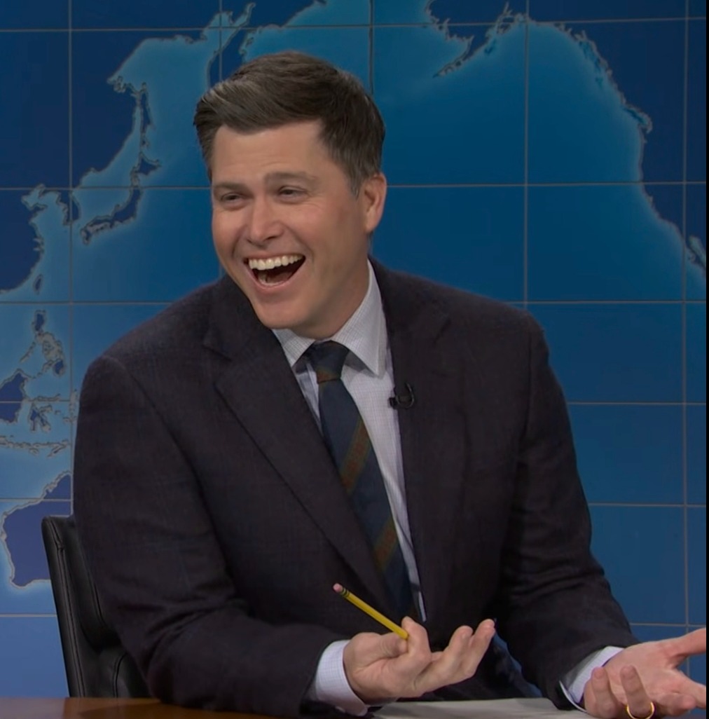 Colin Jost tricked into reading brutal insult about wife Scarlett ...