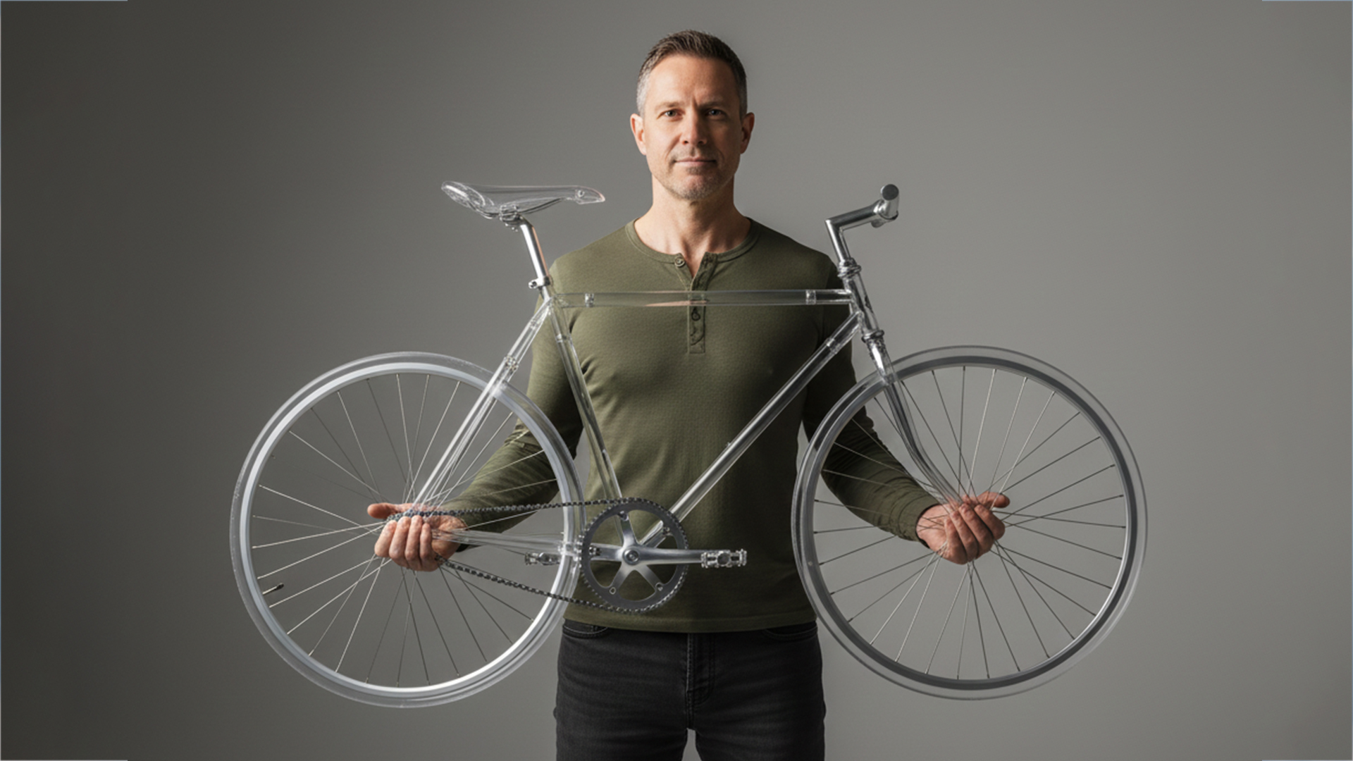 A bicycle made transparent