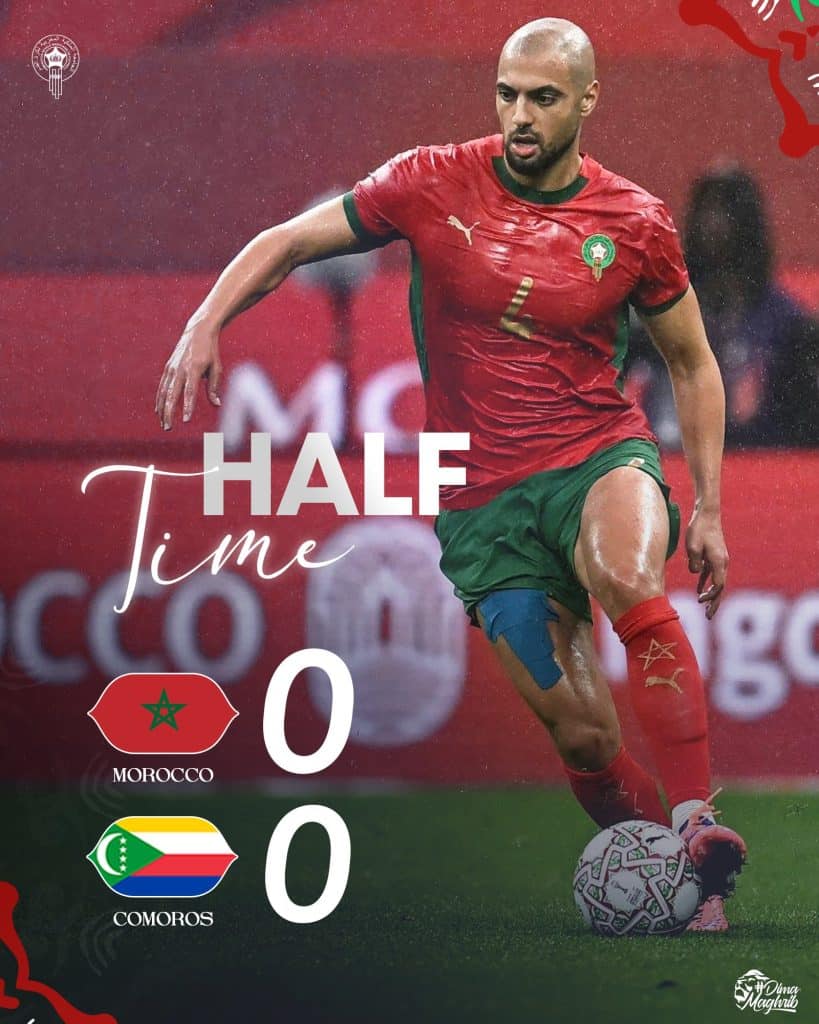 Morocco held at the break as Comoros dig deep in AFCON opener