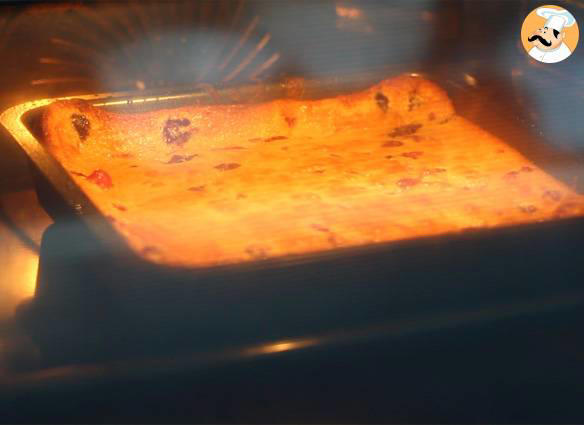 White chocolate blondie with red berries