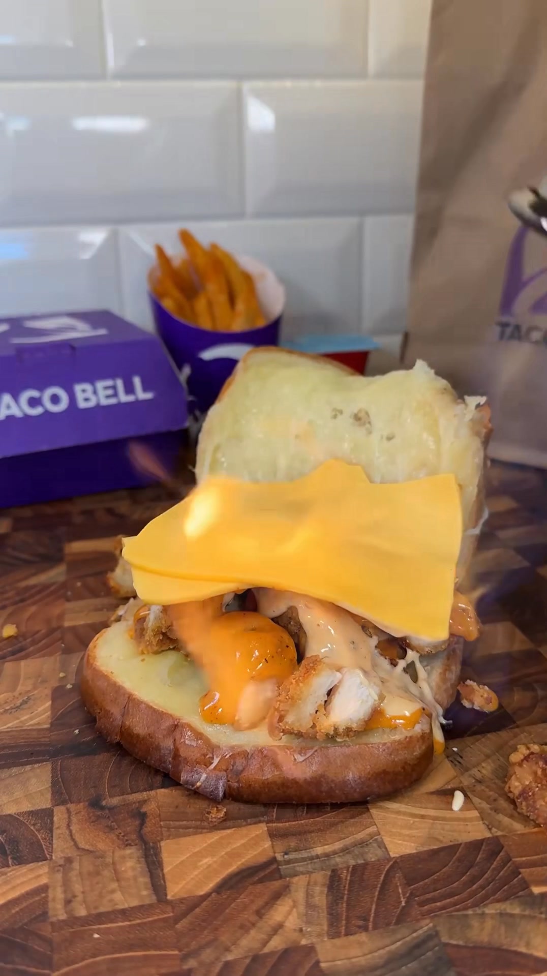 Taco Bell chicken nugget toastie