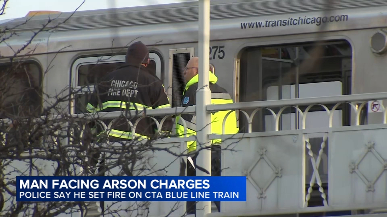 Man facing arson charge for setting fire on CTA Blue Line train in ...