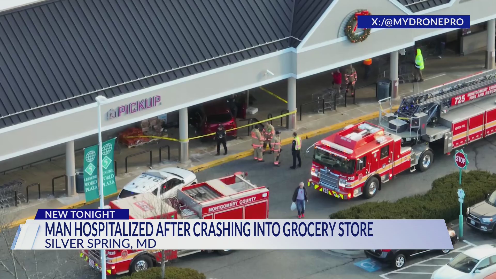 Man hospitalized after crashing into Silver Spring Giant Foods store