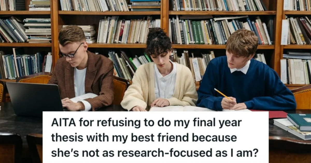 College student decided to work with smarter classmates for her final ...