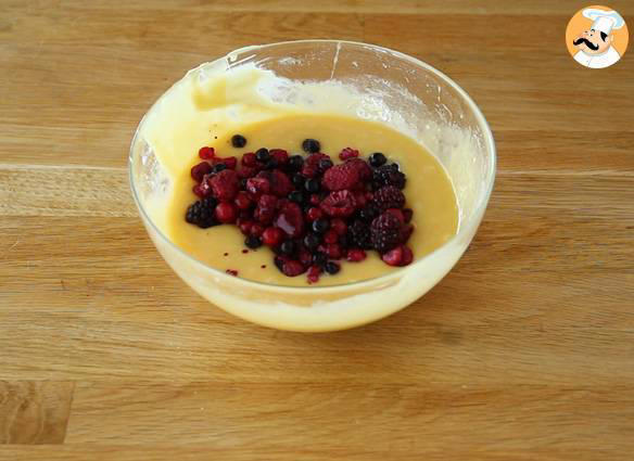 White chocolate blondie with red berries