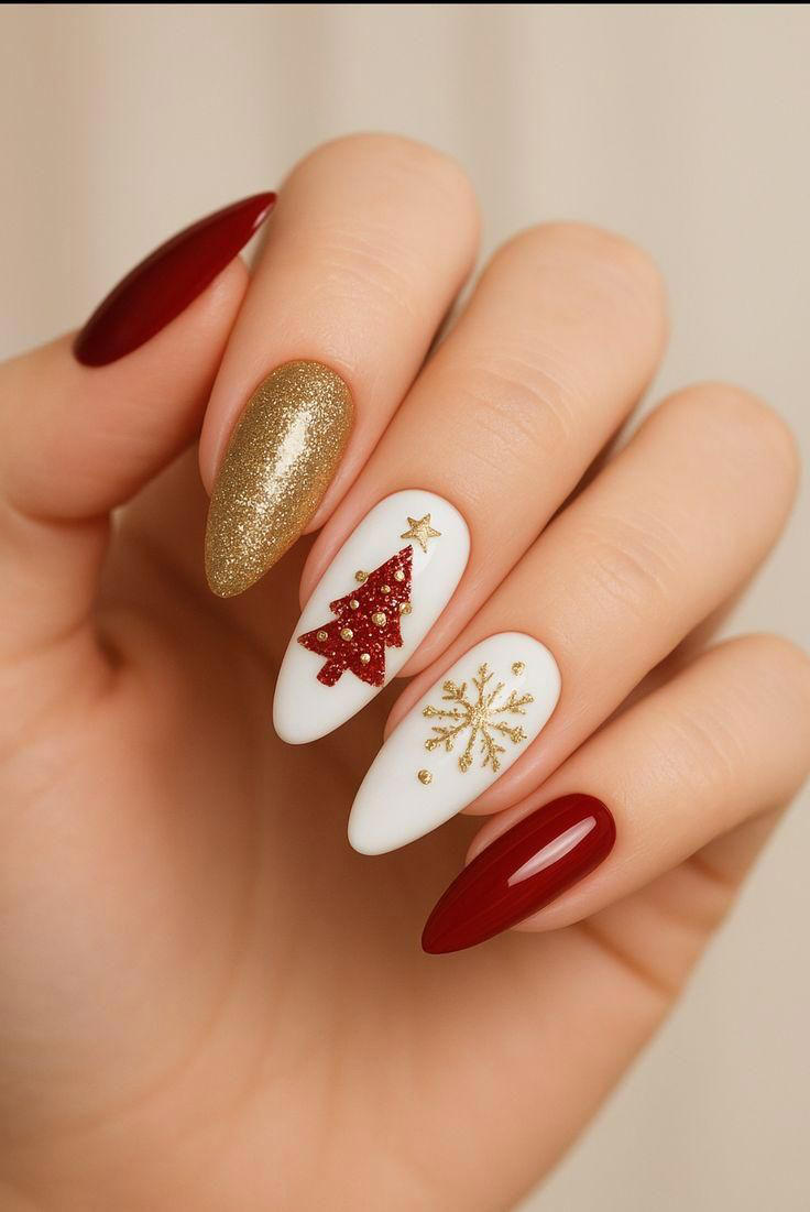 7 inspirasi nail art untuk Natal 2025, dari minimalis hingga artsy