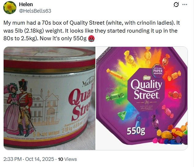 Quality Street 'shrinkflation' leaves fans outraged over sad plastic ...