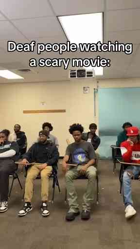Deaf people watching a scary movie 🤨🤨 #shorts #mustwatch