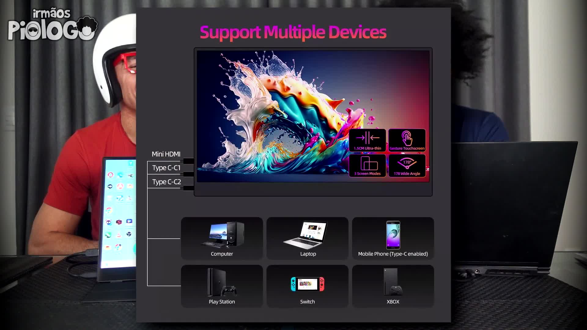Ganhamos um monitor portátil para XBOX, PS5, Switch, laptop, celular e ...