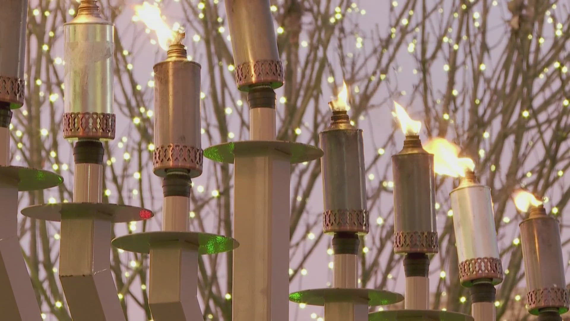 Menorah lighting held on Bentonville Square