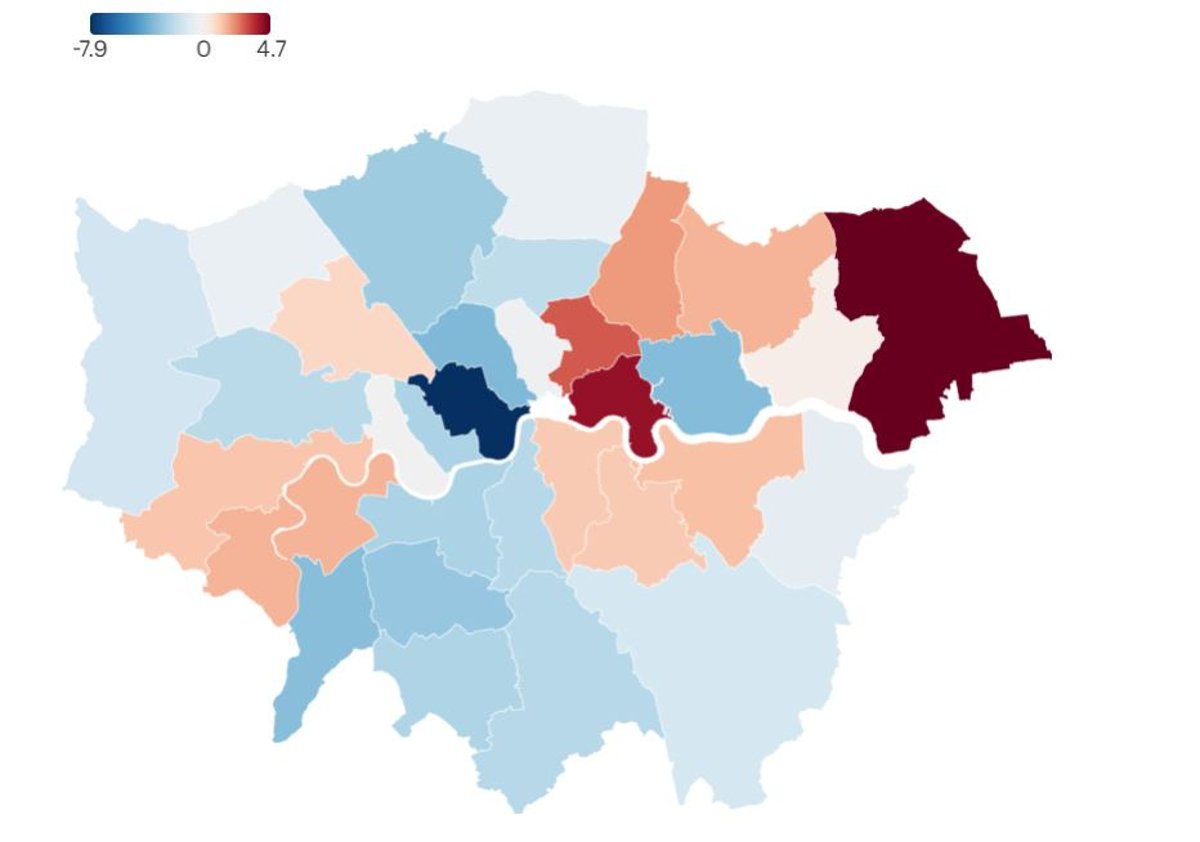 Mapped: Did house prices rise or fall in your borough this year?