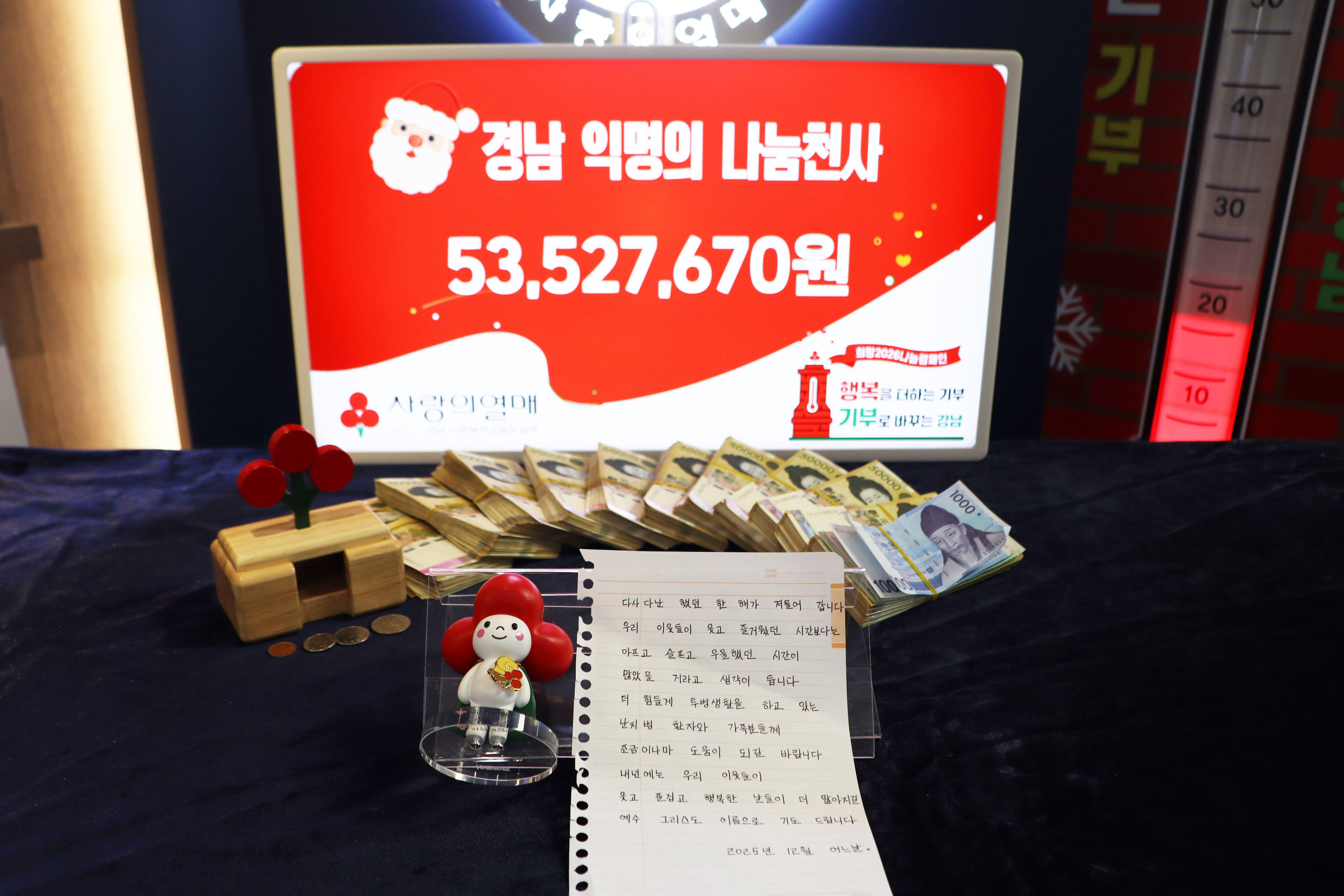 Faceless angel's 50 million won donation with letter