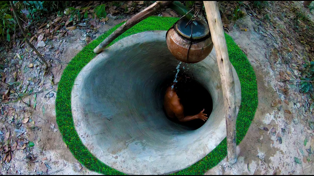 Building a water slide to a temple underground swimming pool with an ...