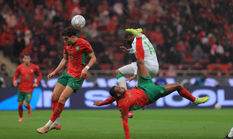Watch sensational overhead kick as hosts Morocco secure nervy victory ...