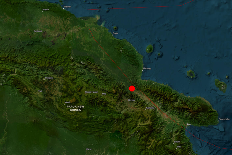 Big earthquake today strikes Papua New Guinea