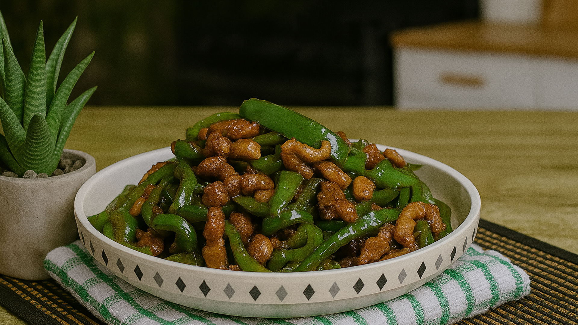Pork and pepper stir fry with simple wok flavor