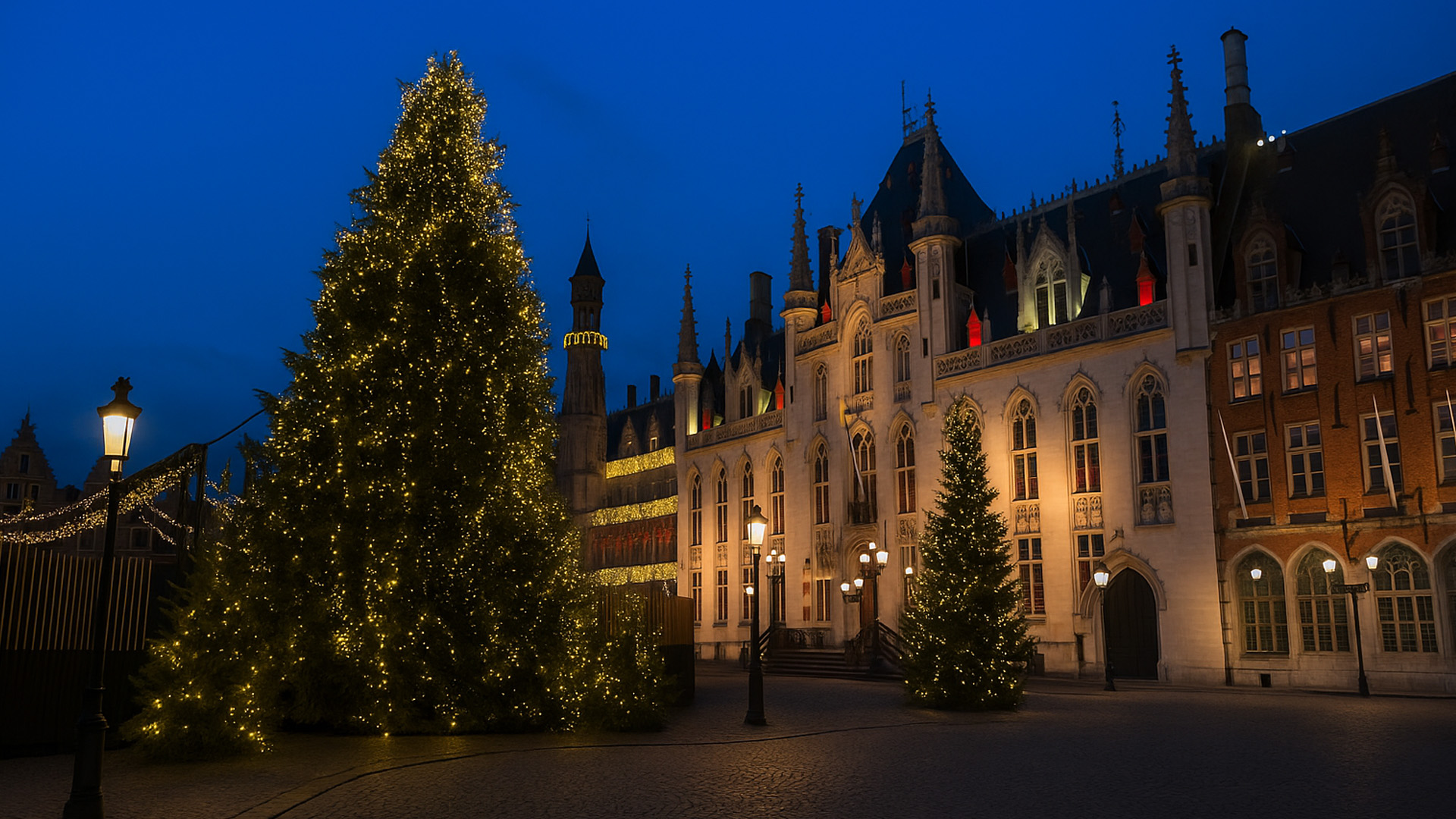 Bruges Belgium Christmas markets evening walk (4K)