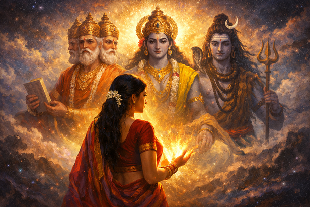 What kind of injustice made a woman curse Brahma, Vishnu, and Shiva ...