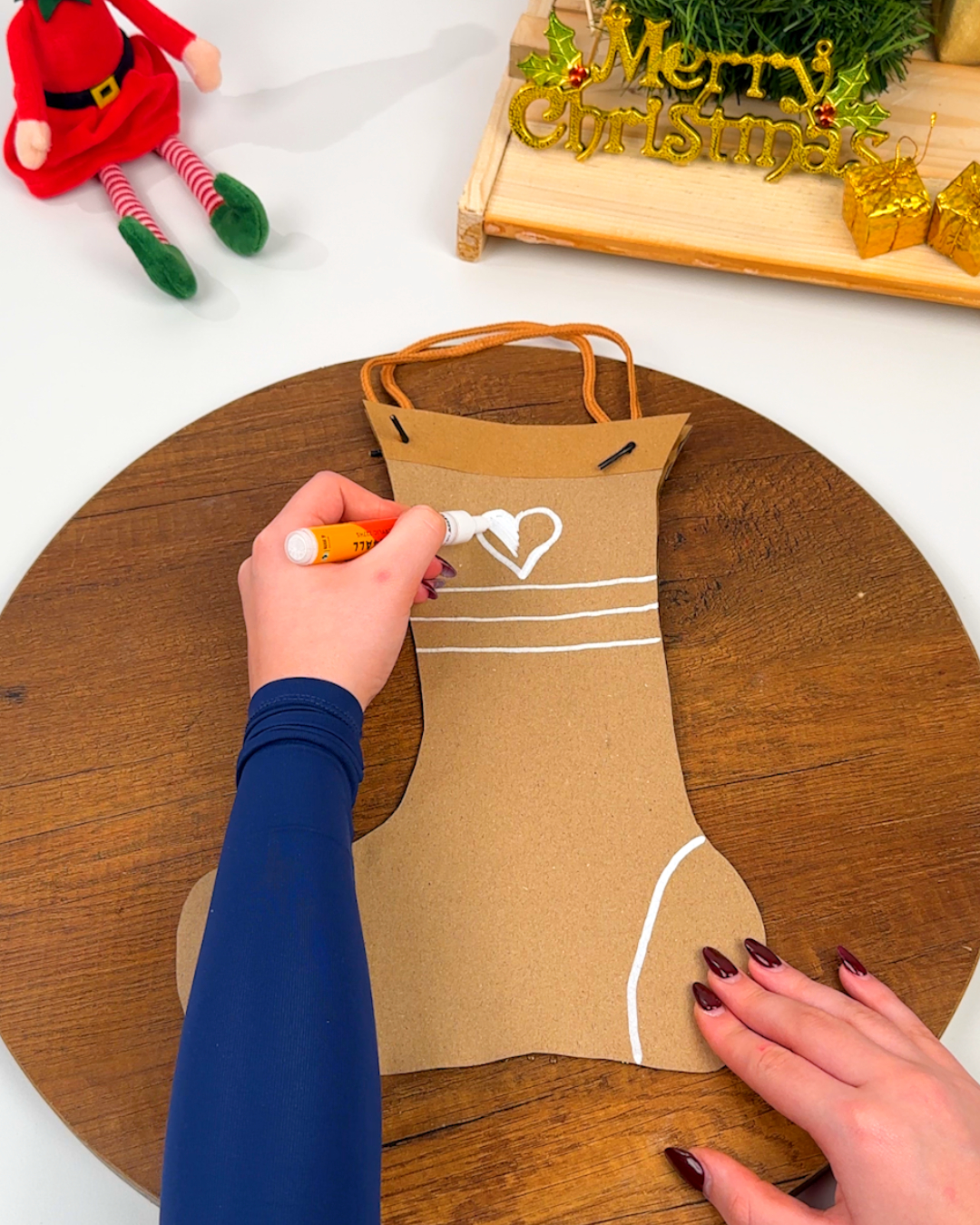 Paper stocking bag for Christmas gifts