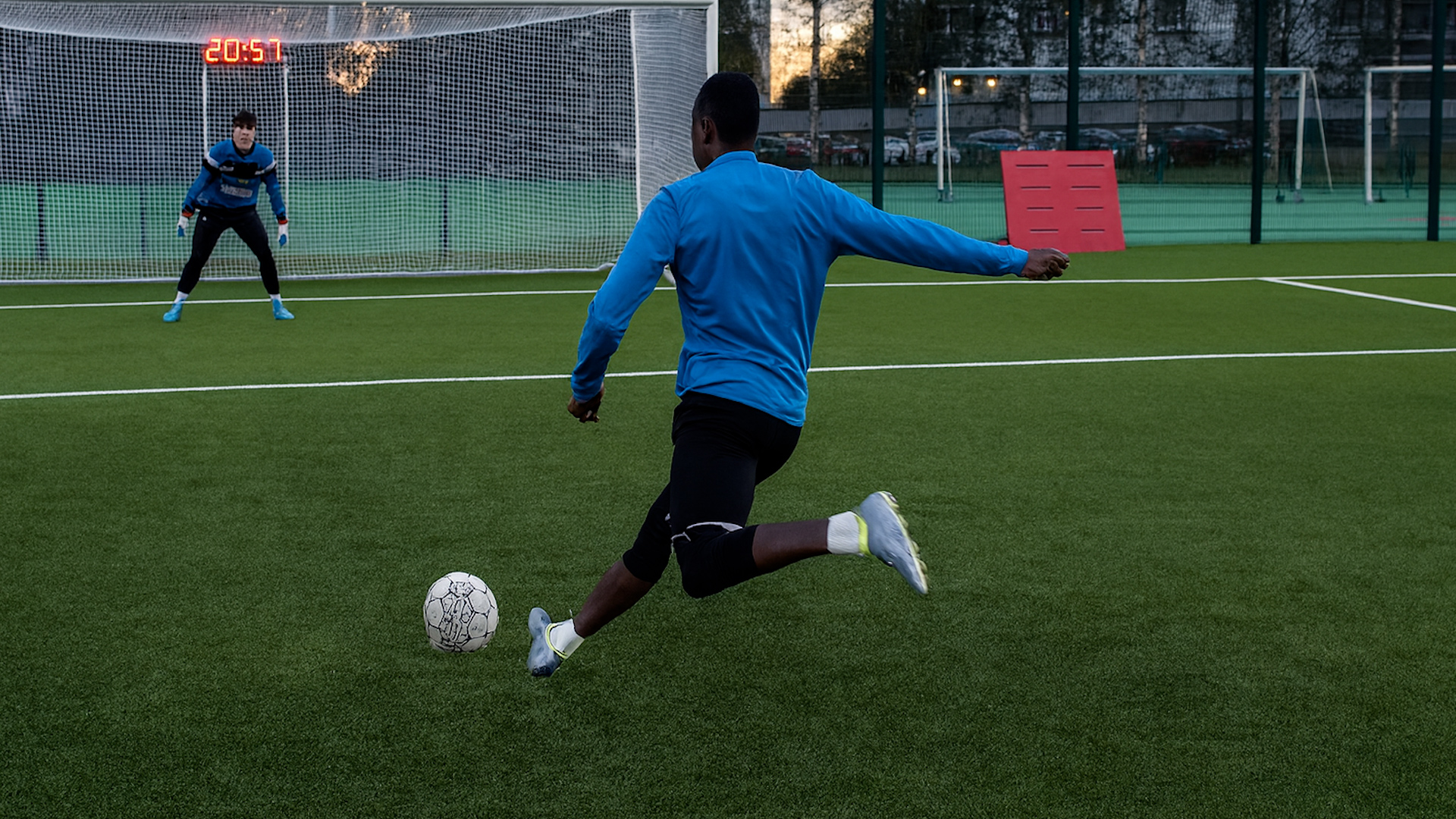 Penalty kick technique for accuracy and control