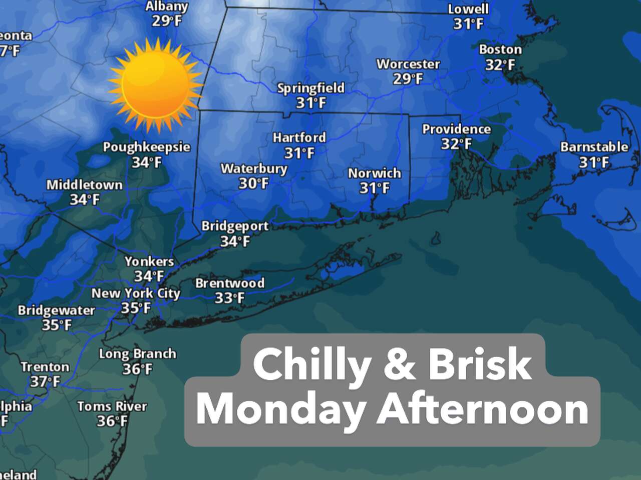 Cold Monday, chance of snow Tuesday in Connecticut. Here's how much ...