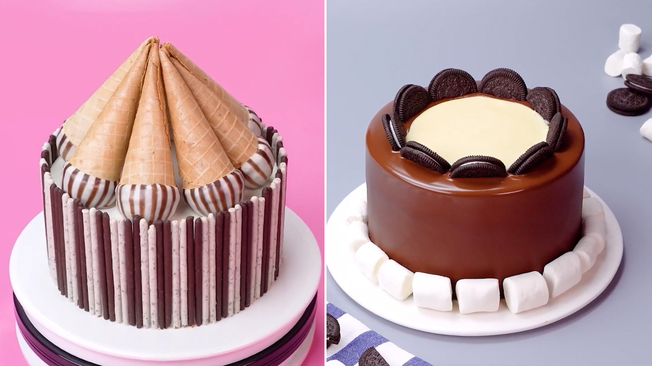Ice cream cone cake & Oreo marshmallow cake