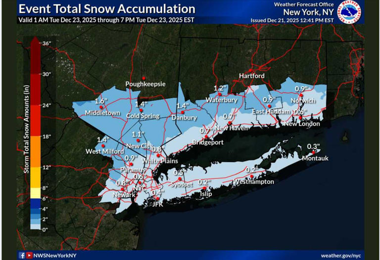 New snowfall map released as fast-moving storm targets tristate