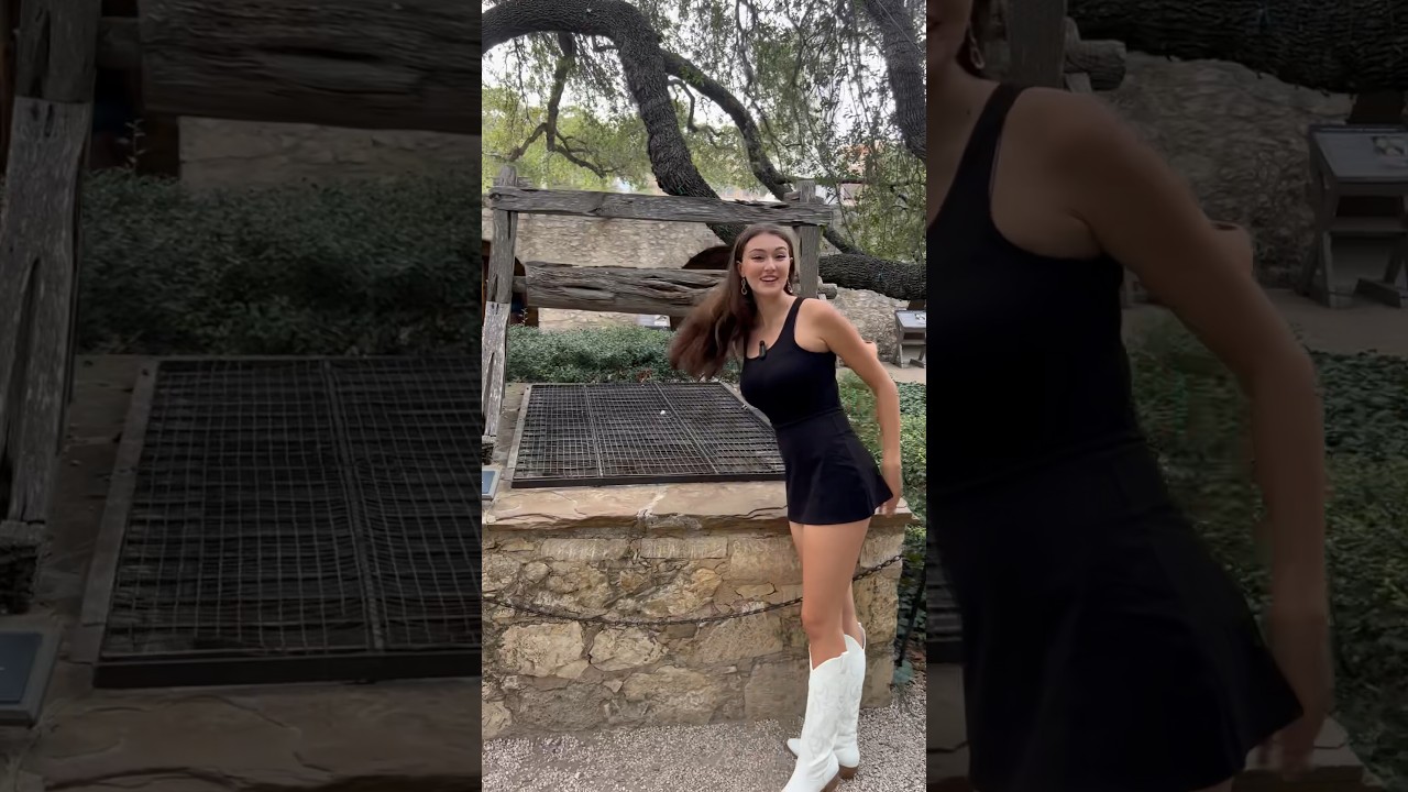 Model visits The Alamo well to showcase history
