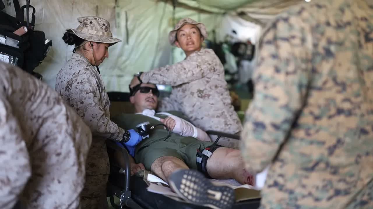 US Marines and sailors respond to a mass casualty event