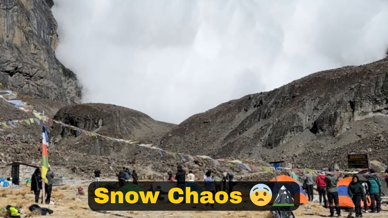Campers experience thrilling snow cloud at North Annapurna Base Camp ...