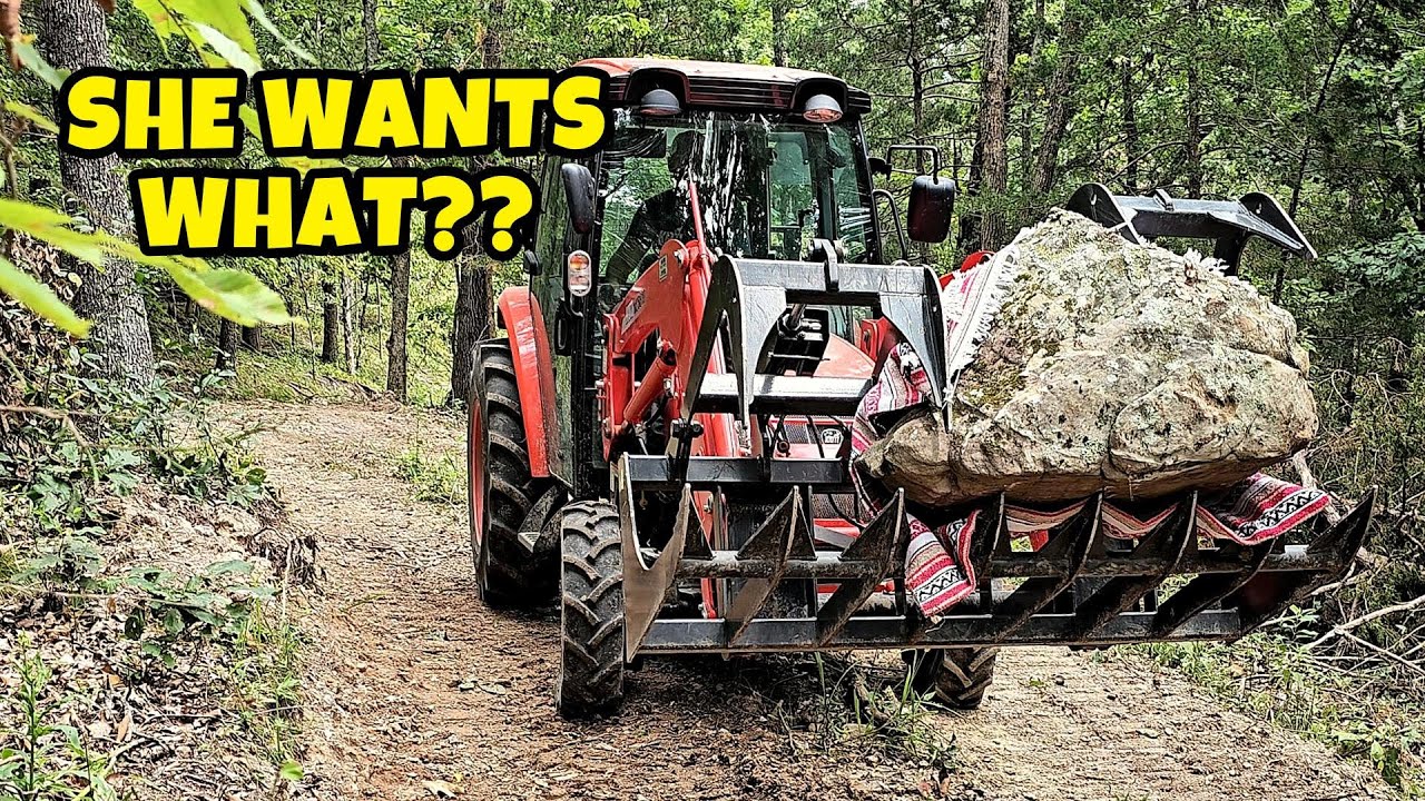 Landscape boulder focal point for a DIY rock garden