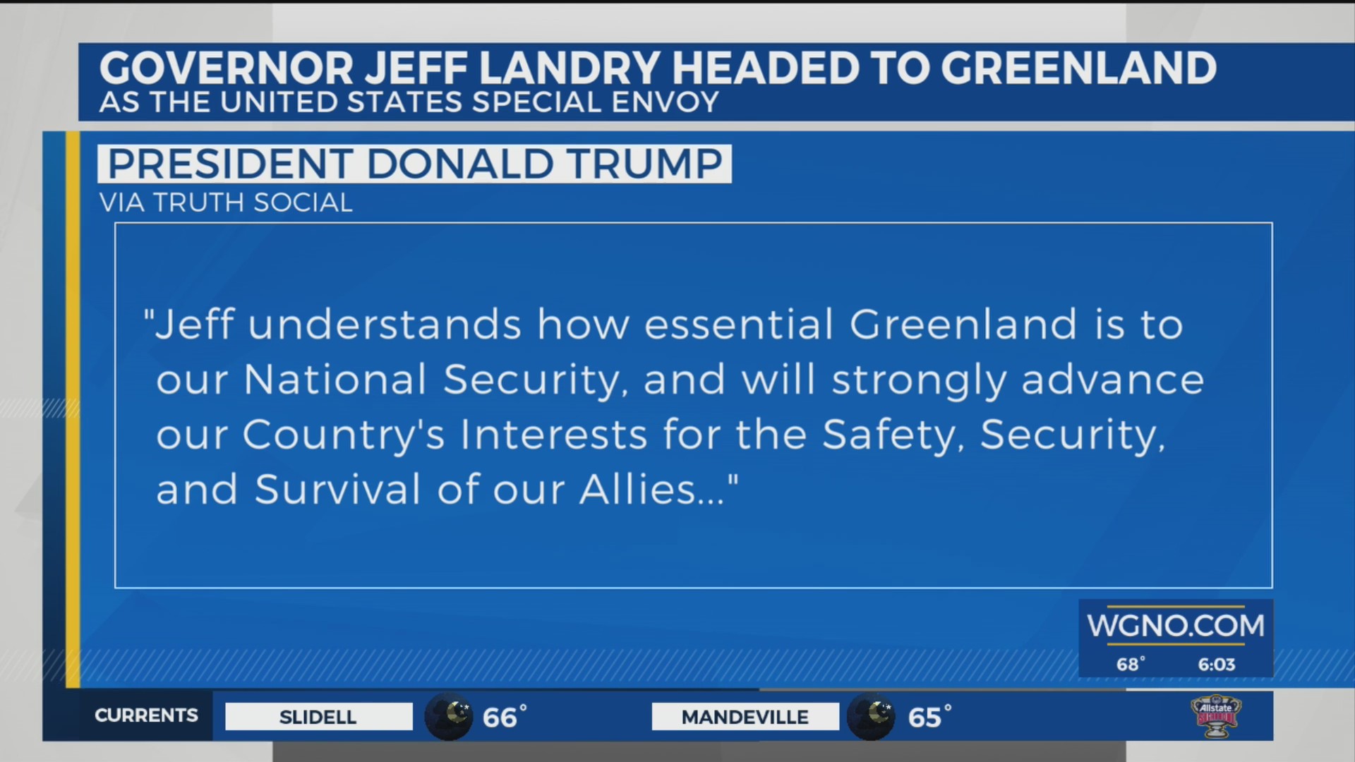 Gov. Jeff Landry named special envoy to Greenland by Trump
