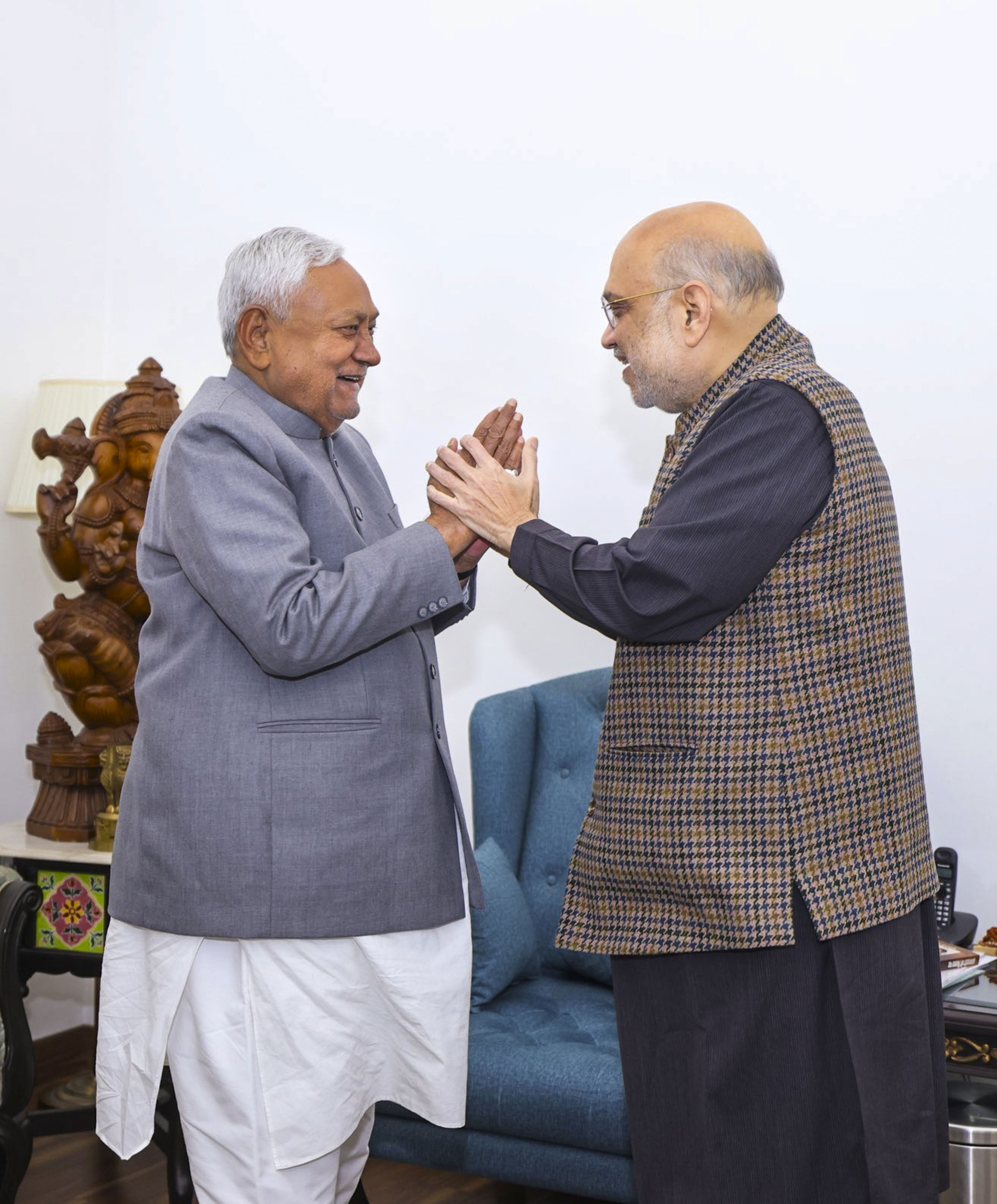 Bihar CM Nitish Kumar, his deputy Samrat Choudhary call on PM, Shah