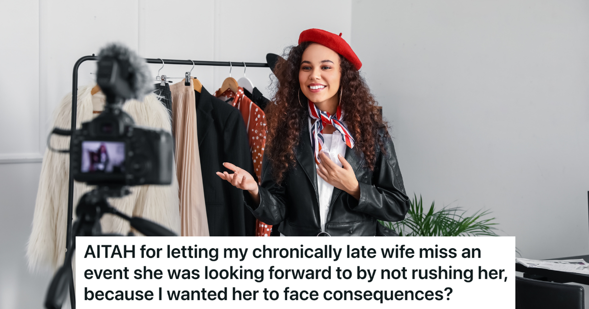 Husband is annoyed his wife is always late, so on her birthday he lets ...