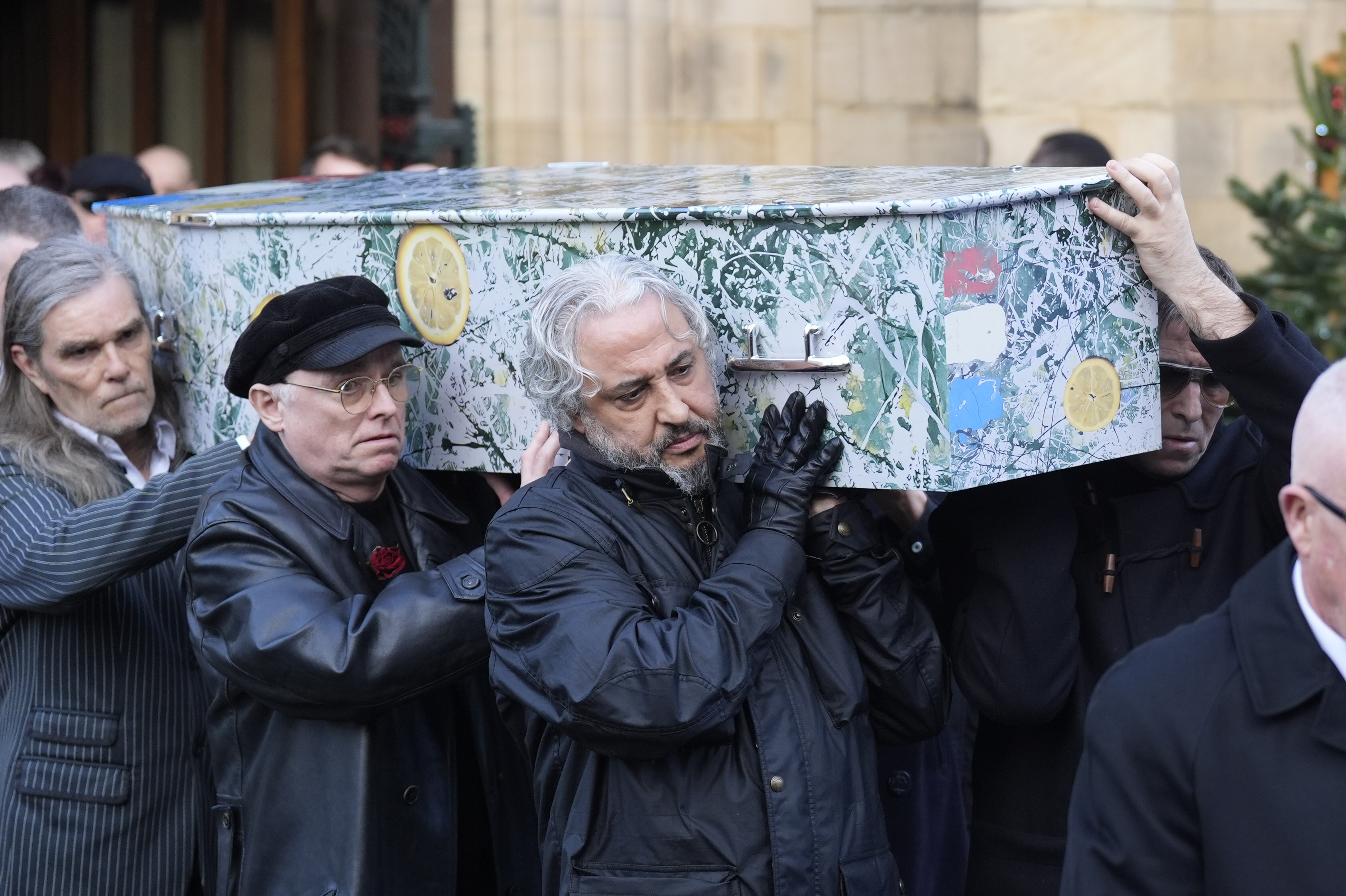 In pictures – star-studded send-off for Stone Roses’ Mani