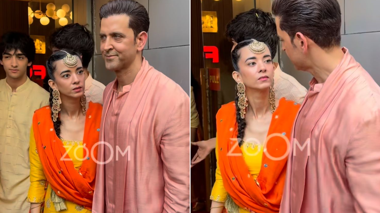 Hrithik Roshan and Saba Azad seen in elegant traditional attire at ...
