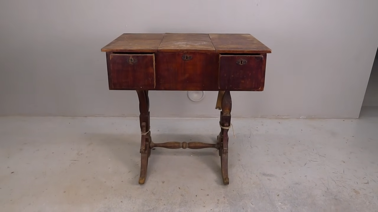 Very old ladies work table restoration