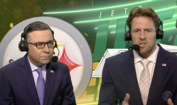 Ian Eagle holds his hands up live on CBS after being accused by JJ Watt