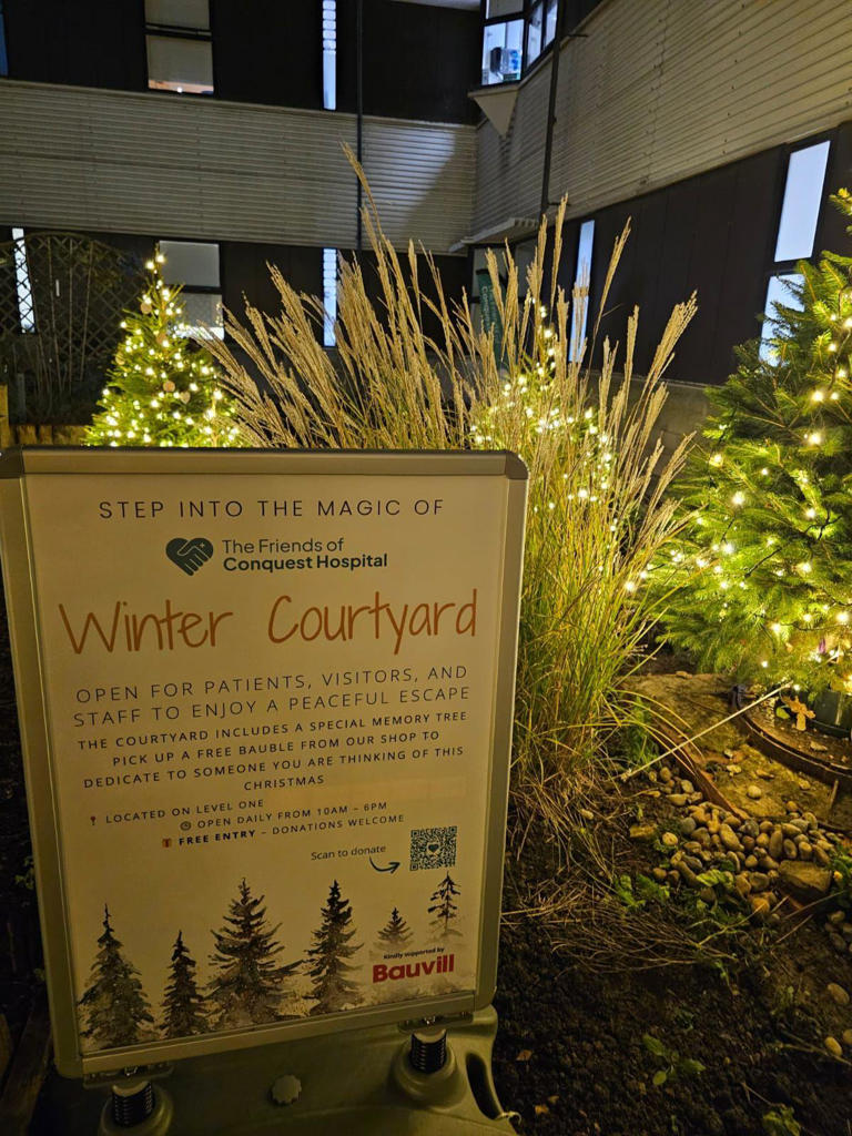 Winter courtyard unveiled at the Conquest Hospital
