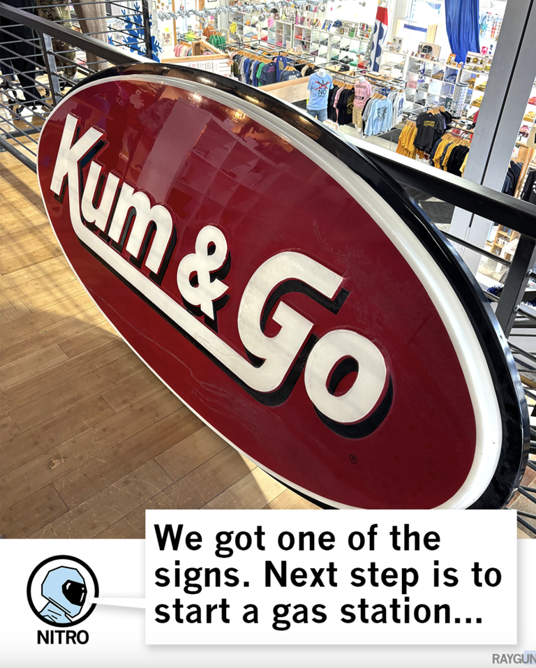 Dumpster diving for Kum & Go signs