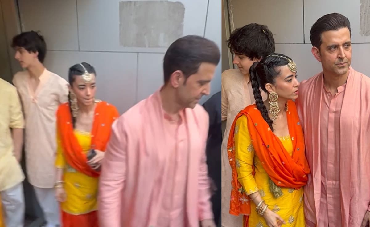 Watch: Hrithik Roshan with girlfriend Saba Azad and sons Hrehaan-Hridhaan at cousin's pre ...