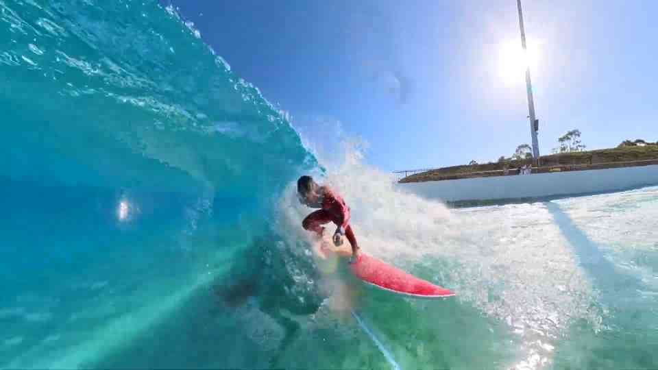 He took Santa’s sled into the ocean and tried to surf it