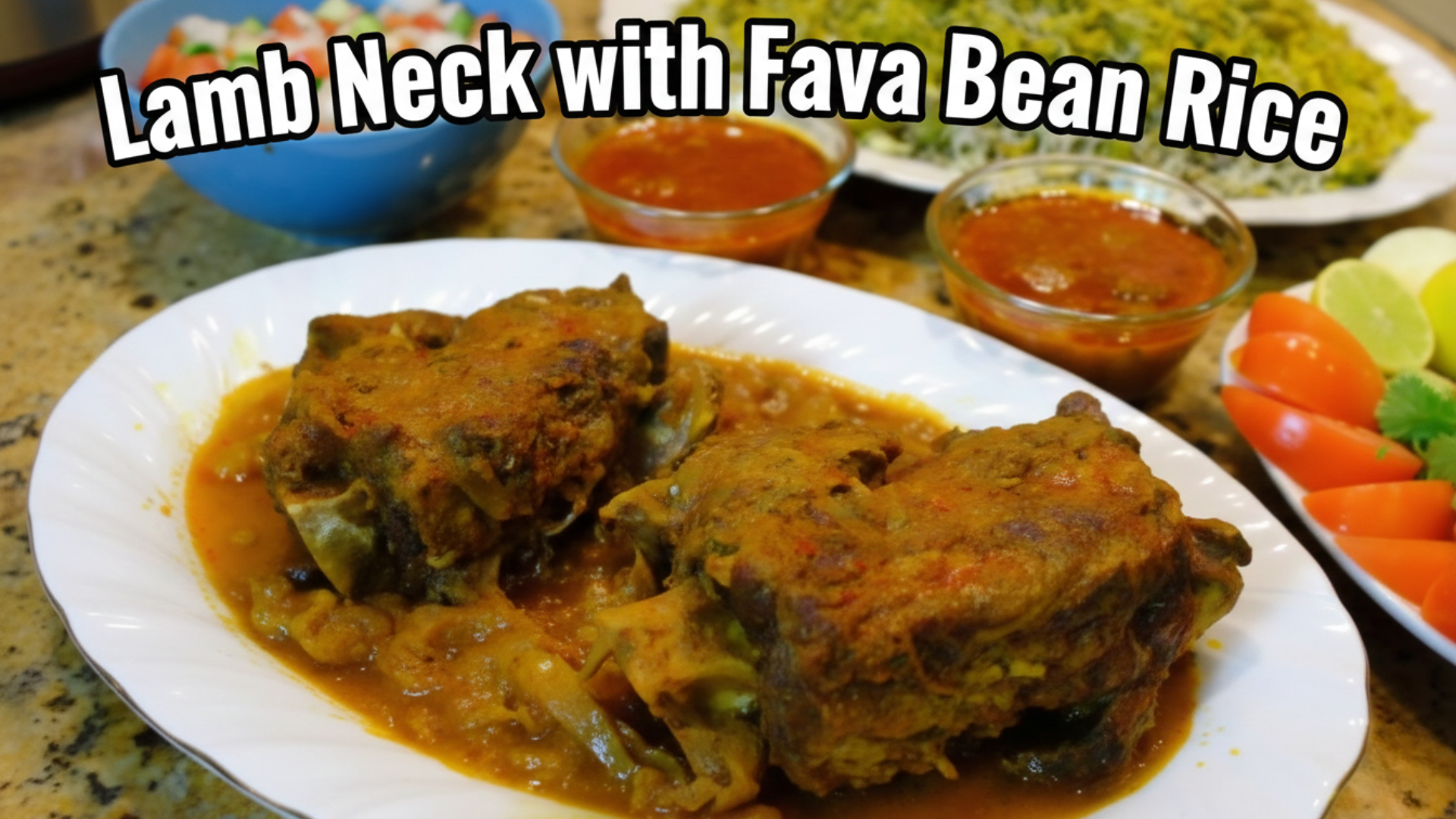 Baghali polo ba gardan – Persian lamb neck with fava bean rice