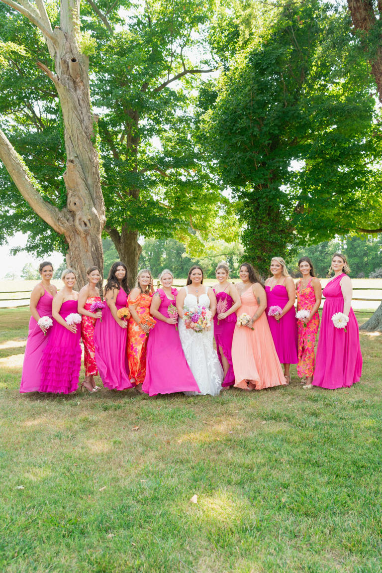 This 'sassy southern disco'-themed wedding featured a hot-pink-and ...