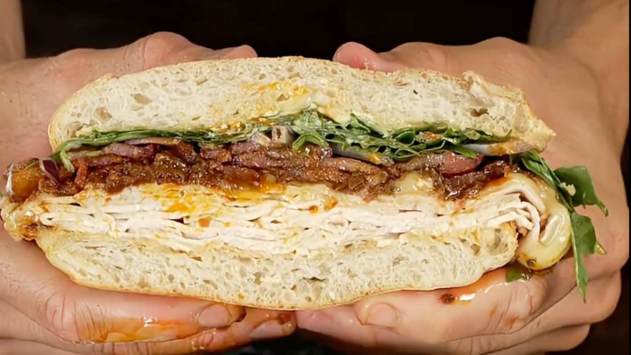 The ultimate turkey boat sandwich