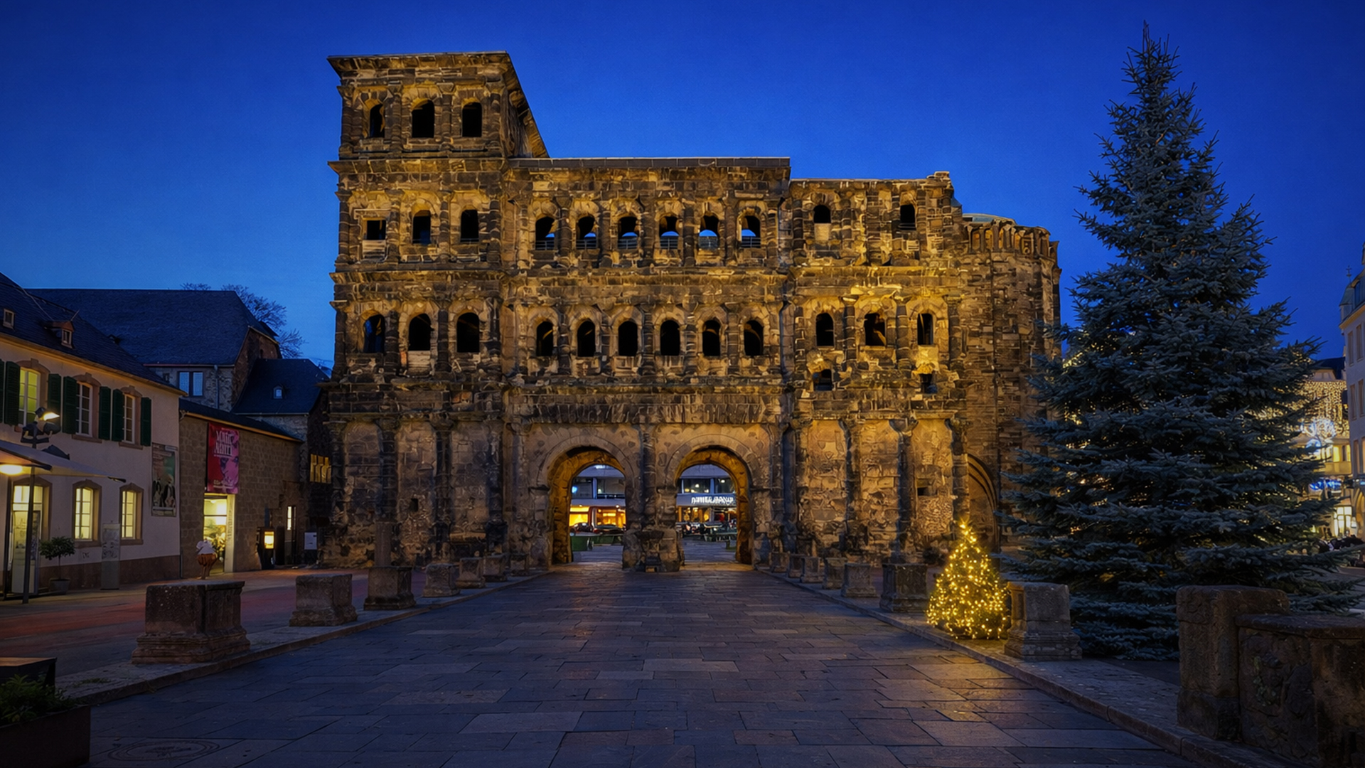 Mercado de Navidad de Tréveris 2025: paseo nocturno (4K)