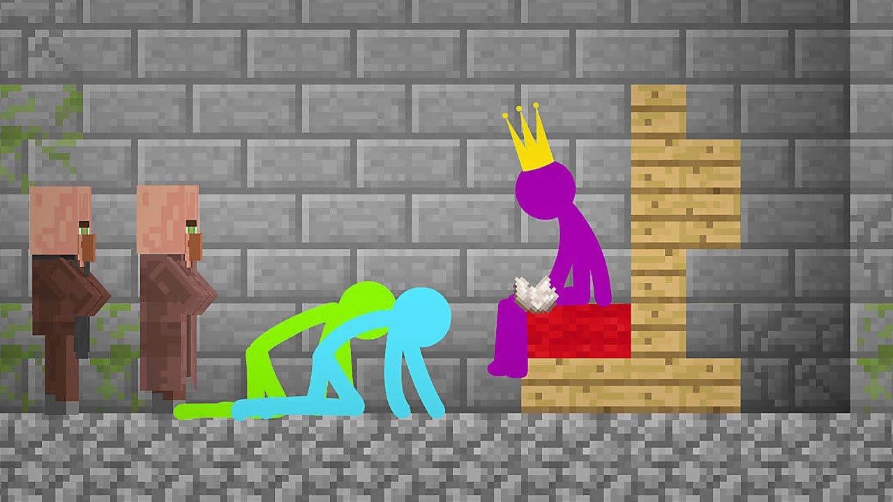 Note block villagers: Stick figures trade the tunes