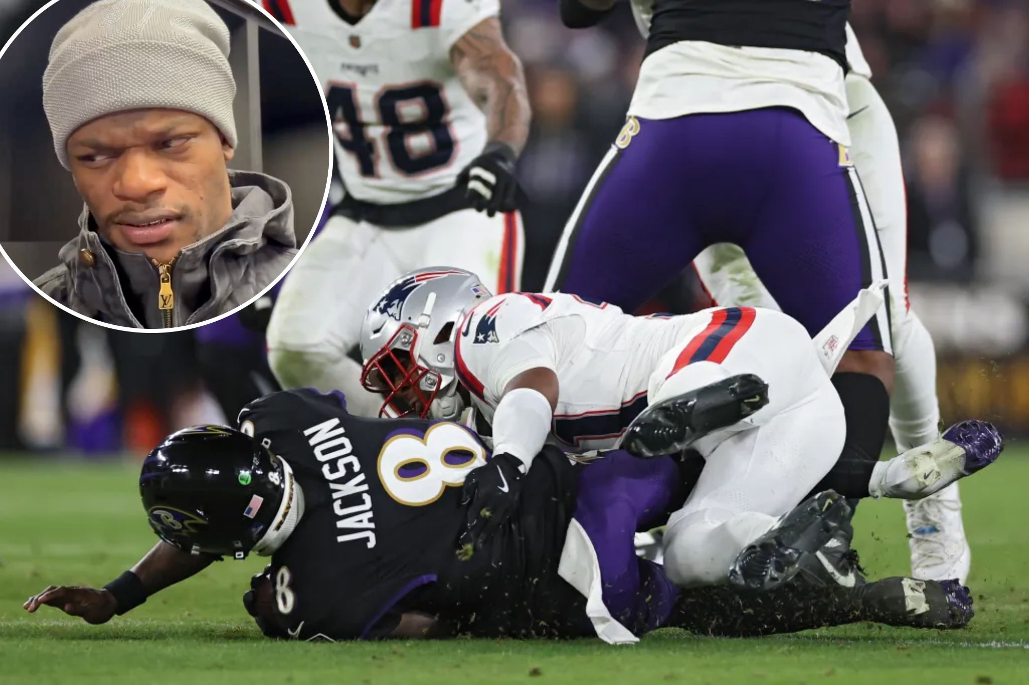 Frustrated Lamar Jackson speaks out after late hit forces him out of ...