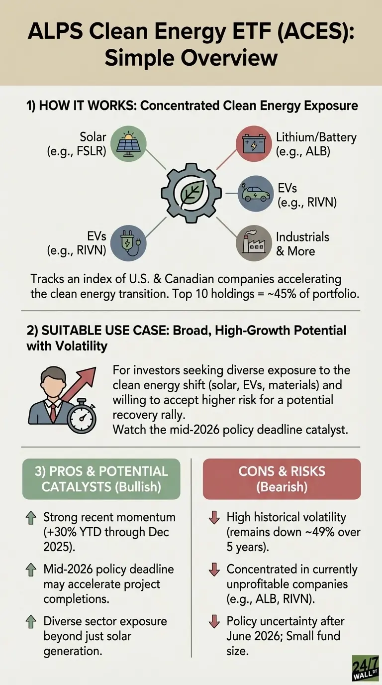 The ALPS clean energy ETF soared 30%, but faces a 2026 policy cliff