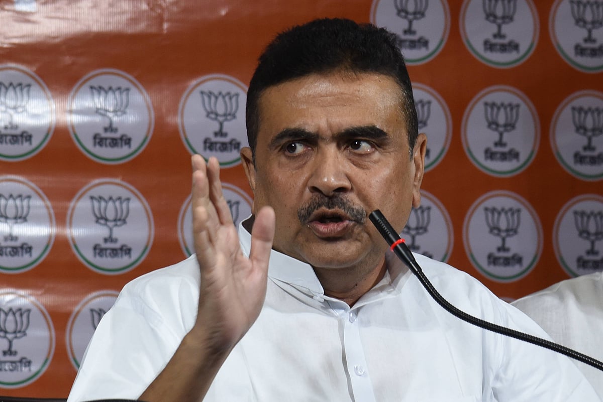 Suvendu Adhikari leads massive protest outside Bangladesh Deputy High ...